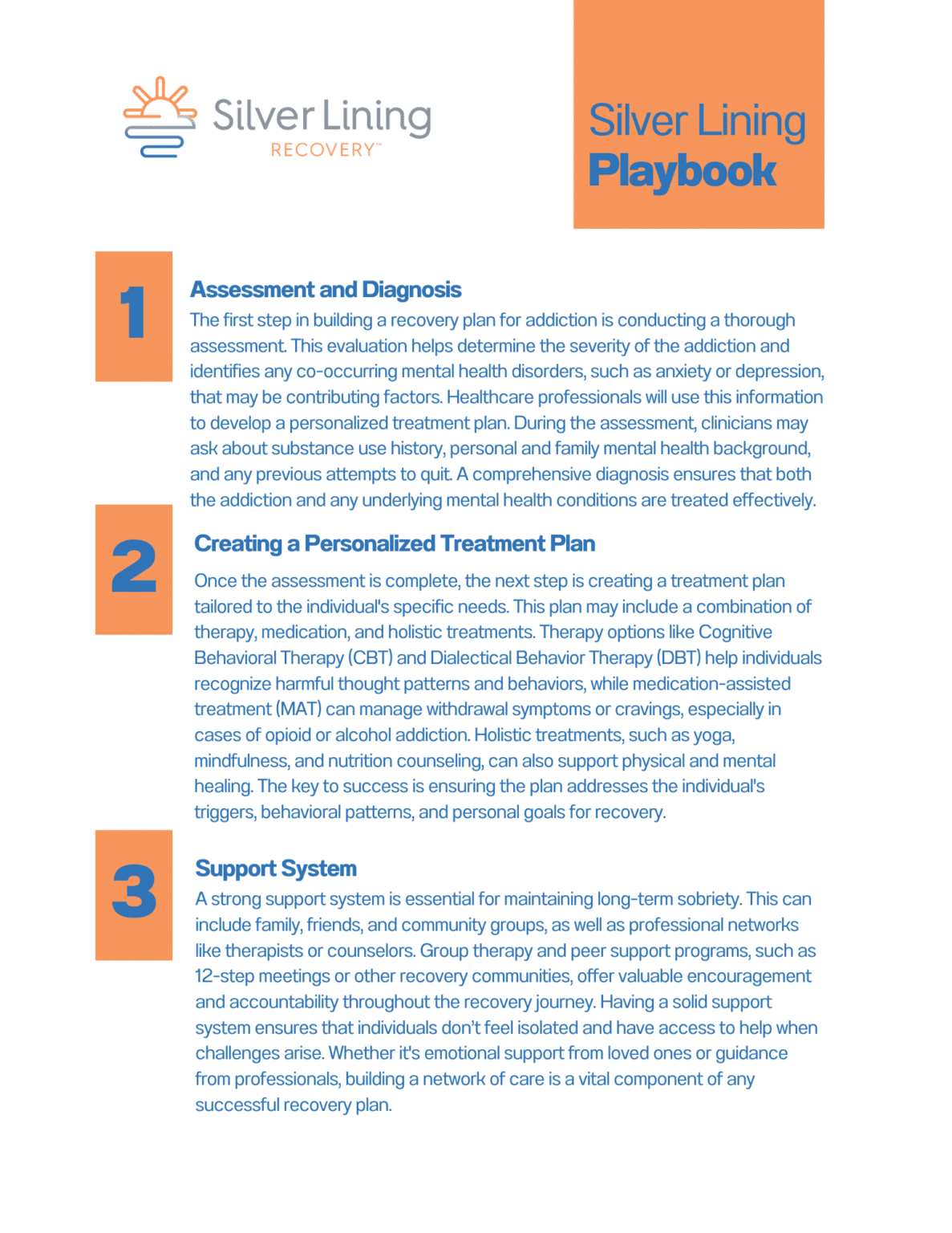 Comprehensive Recovery Plan For Addiction | Silver Lining Recovery